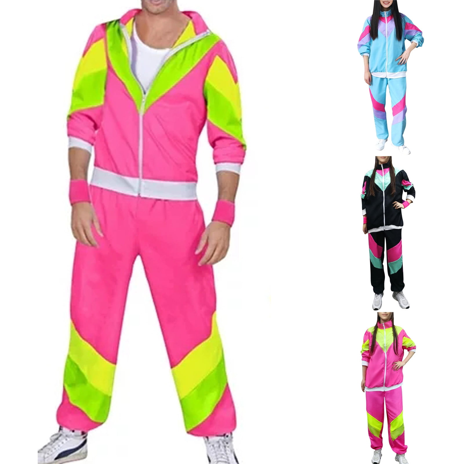 Taymeis 80s Costumes for Men Women, Retro Tracksuit 90s Hip Hop ...