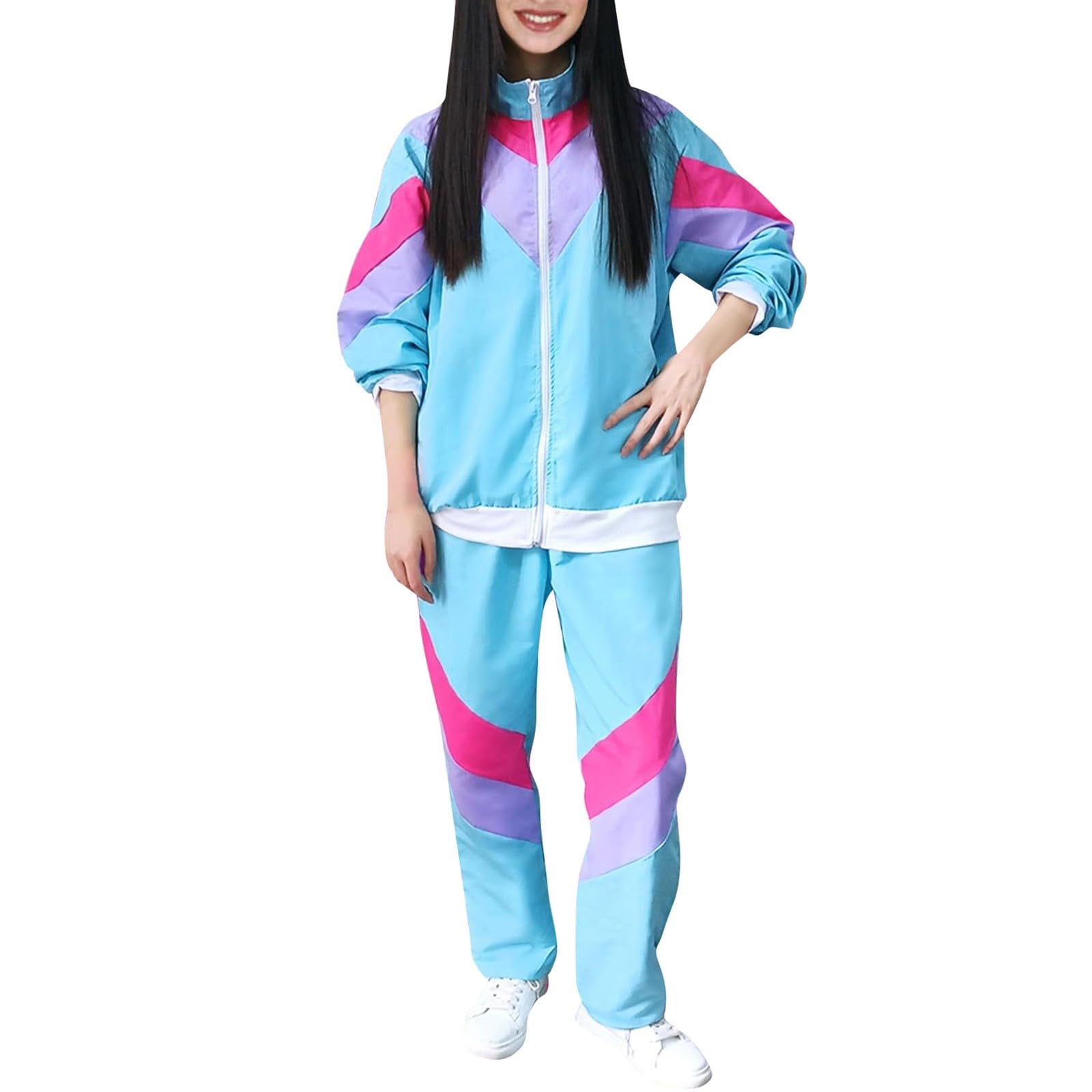 Taymeis 80s Tracksuit for Men Women Retro Hip Hop Windbreaker 80s ...