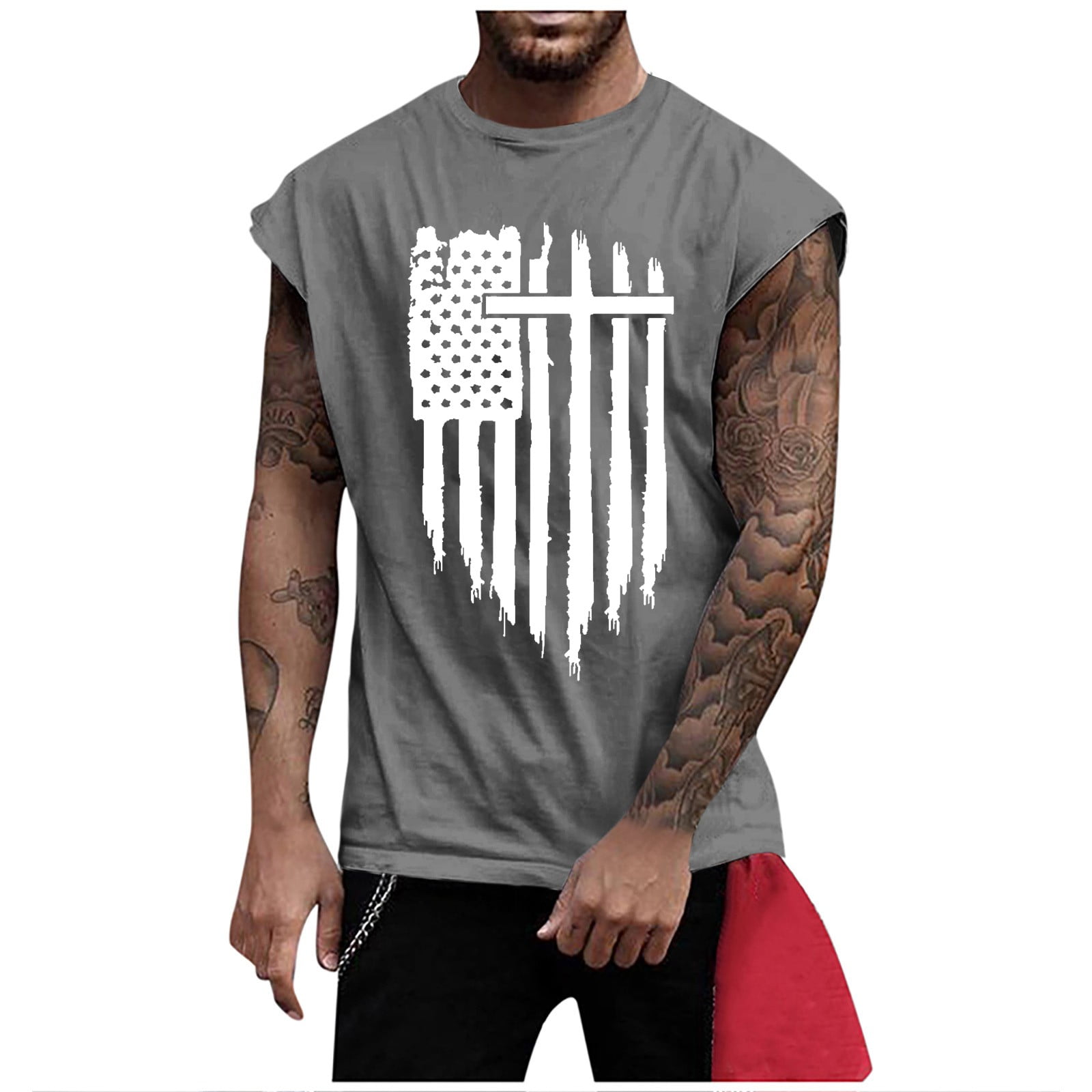 Taymeis Men's Tank Tops American Flag Patriotic 1776 4th Of July ...