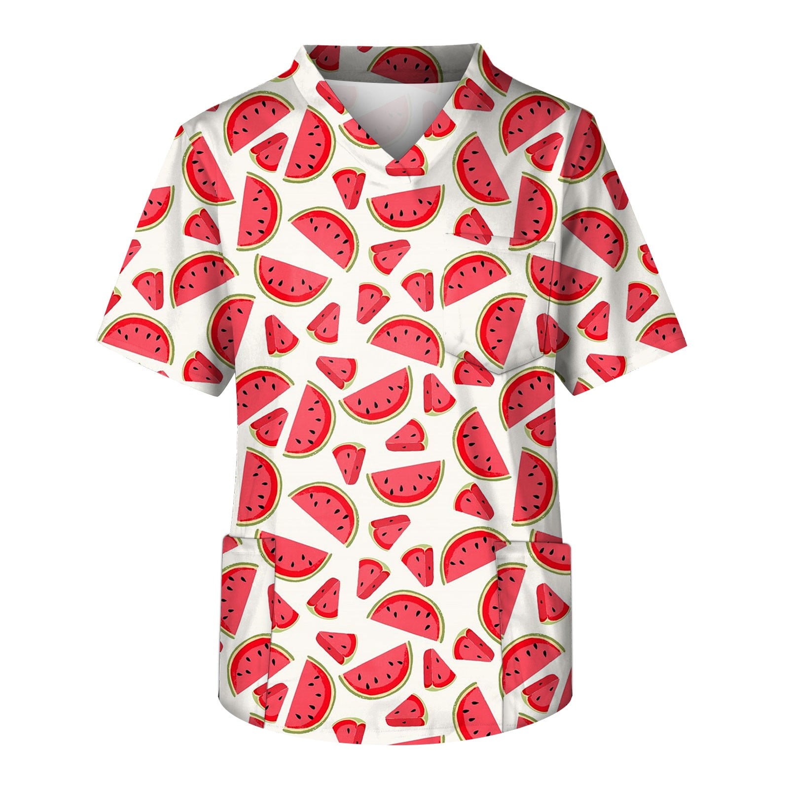 Taymeis Scrub Tops For Men Plus Size Stretchy Graphic Workwear Scrub Shirt Print Scrub Tops