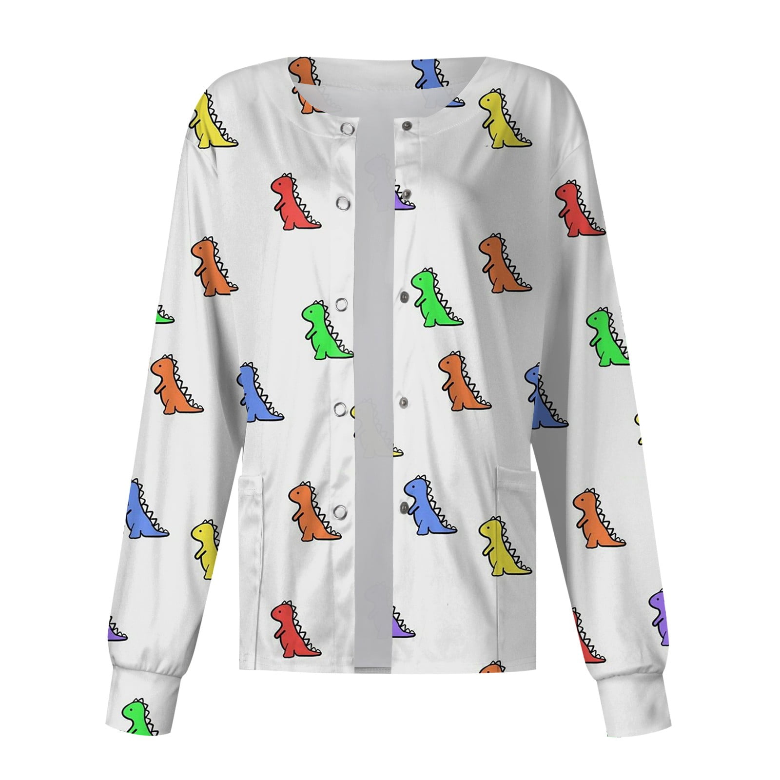 Taymeis Women's Scrub Jacket Tops Fashion Long Sleeve Jacket Tops ...