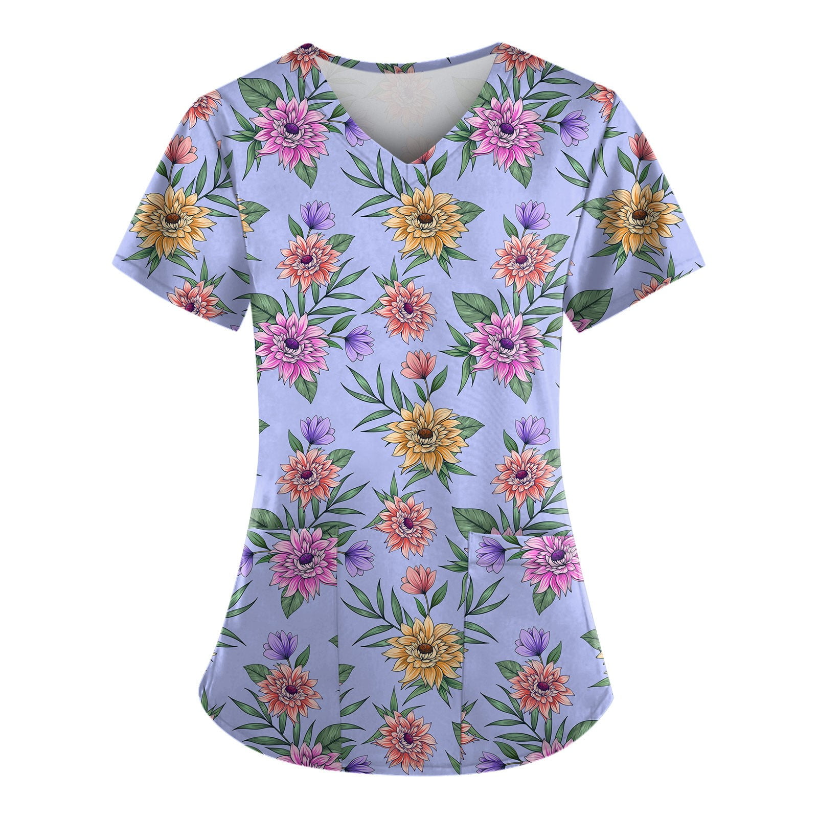 Taymeis Womens Scrub Tops With Designs Stretchy Plus Size Nursing