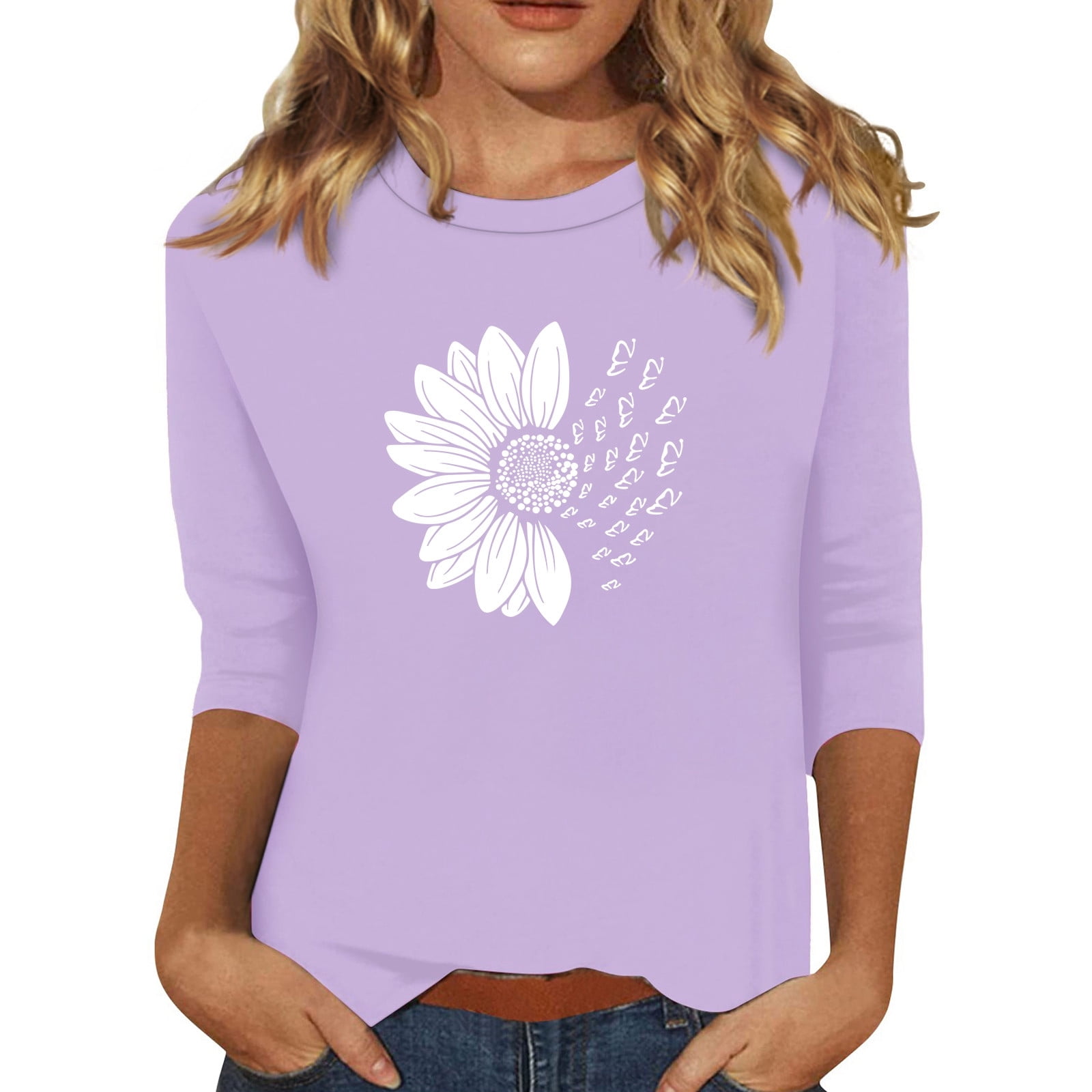 Taymeis Womens Going Out Tops Cute Sunflower Graphic Blouses Gift ...