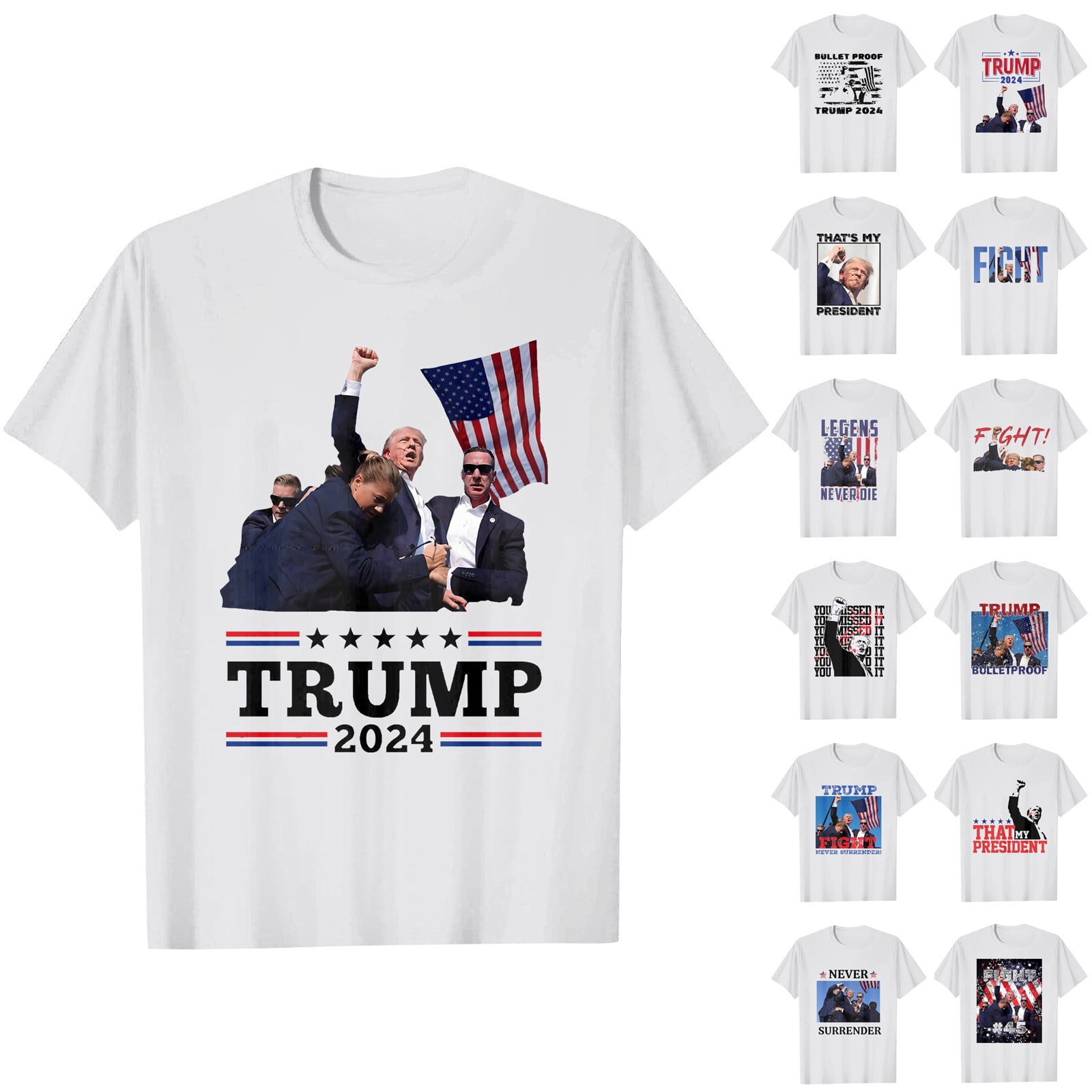 Taymeis Womens Trump 2024 Shirt Funny Crewneck Short Sleeve Trump T ...