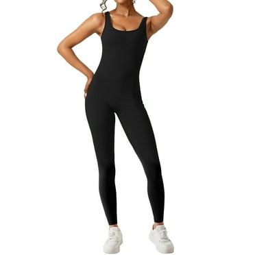 Workout Jumpsuits for Women Backless Bodycon Yoga Short Rompers Scrunch ...