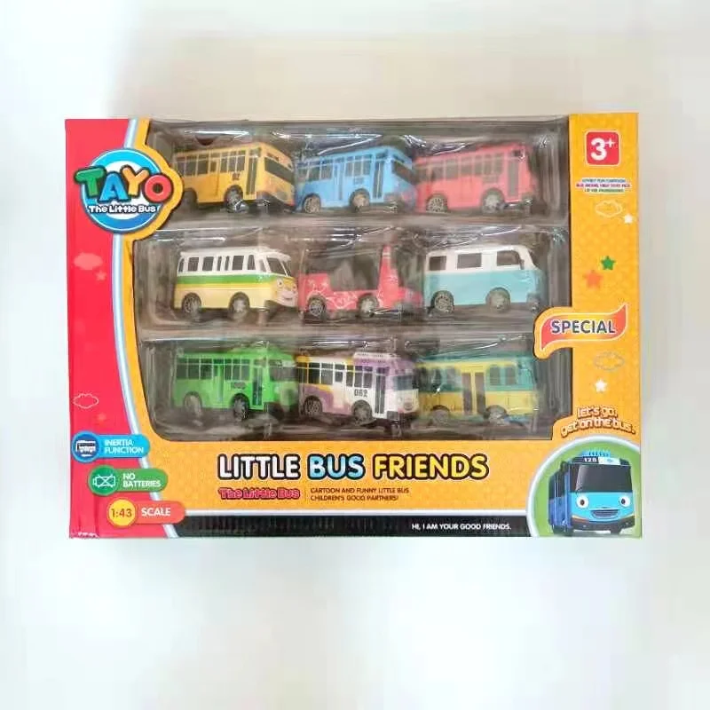 Tayo Bus Toy Truck Set with Traffic Signs - Miniature Vehicle ...