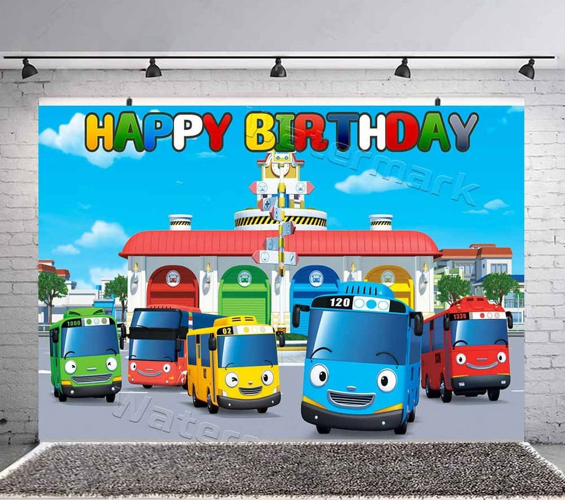 Tayo Little Bus Backdrop Banner Party Supplies Poster Movie Theme ...