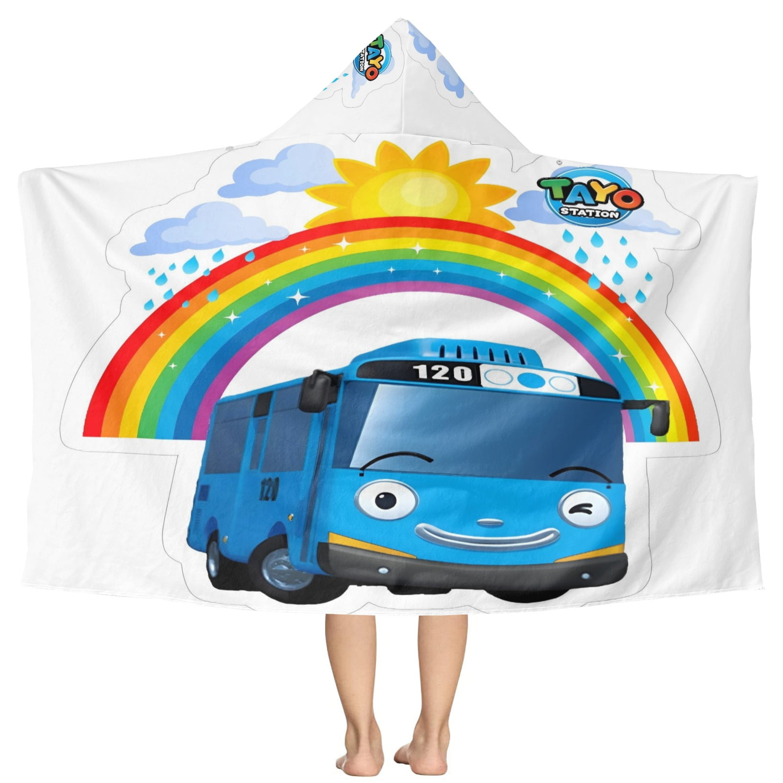 Tayo Little Bus Pattern Beach Poncho - Microfiber - Towel - Kids ...