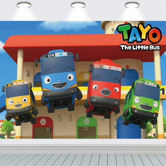 Tayo the Little Bus Backdrop school Taspestry Wall Decor Banner Party ...