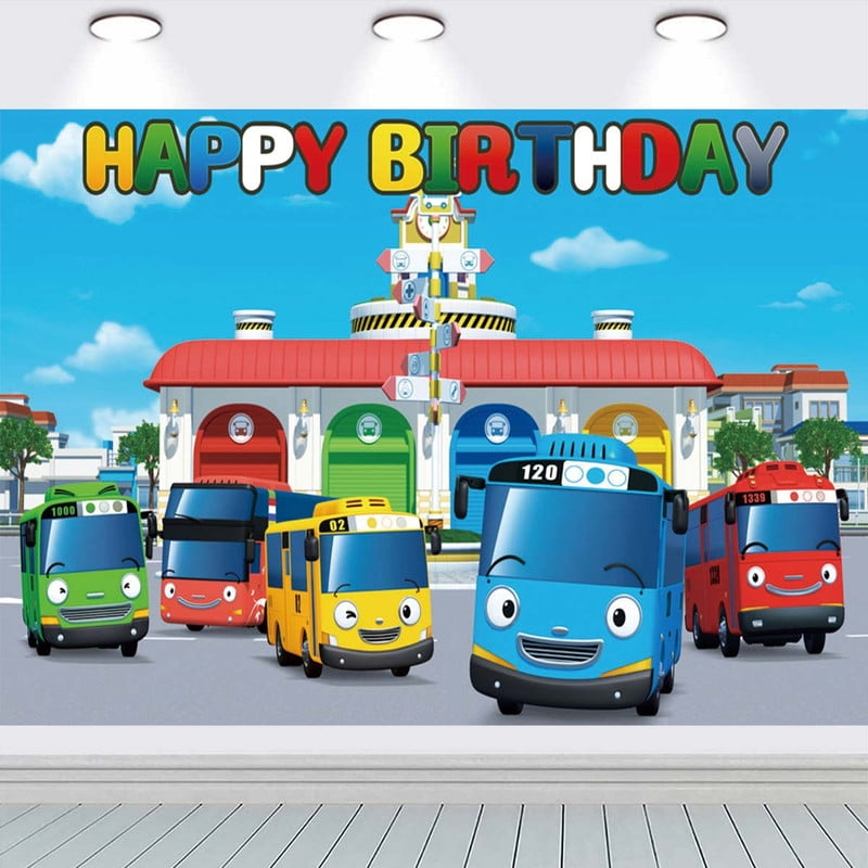 Tayo the Little Bus Background Taspestry Post Banner Backdrop Party ...