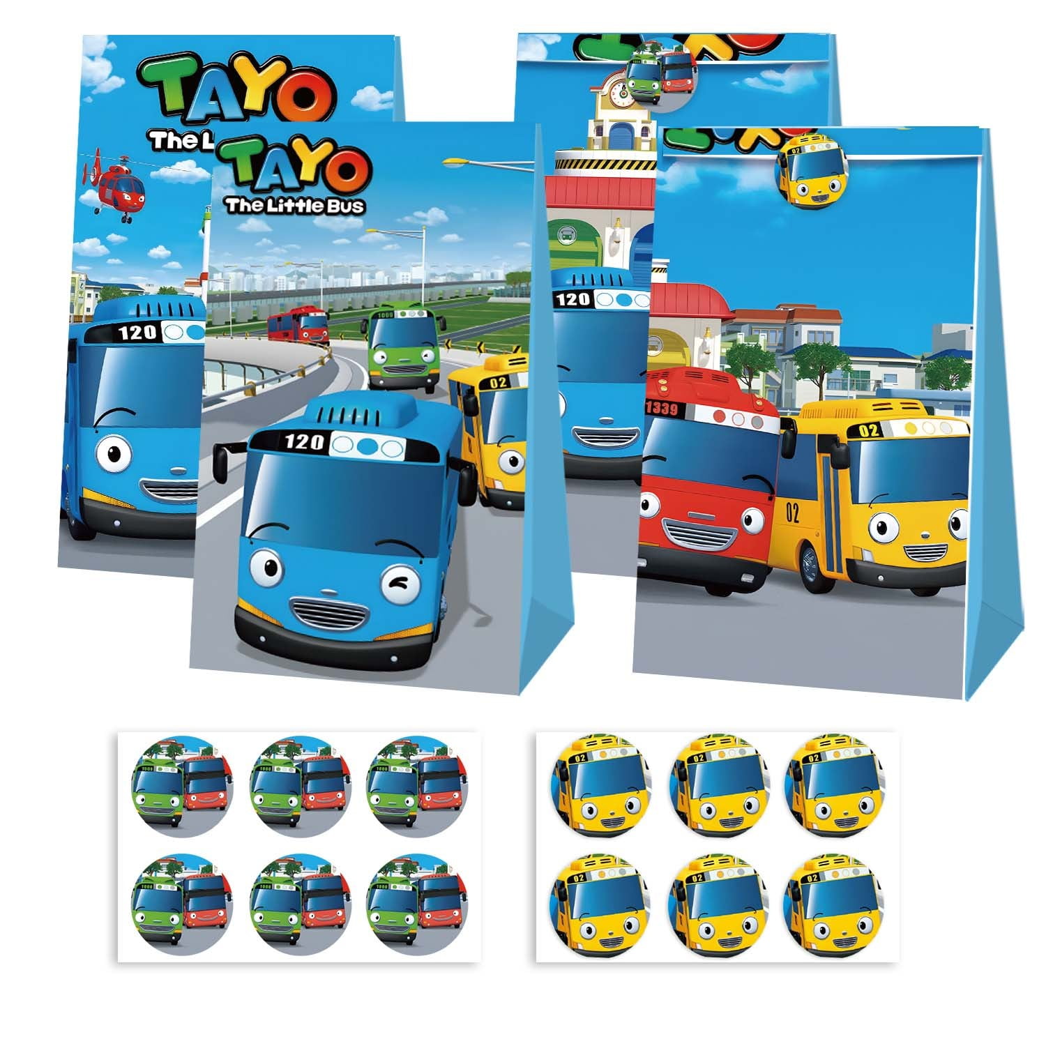 Tayo the Little Bus Candy Bags 12PCS Party Favor Gift Bags Birthday ...