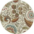 Tayse Area Rugs: Capri Rug: CPR1011 Ivory: 5'3'' Round - Walmart.com