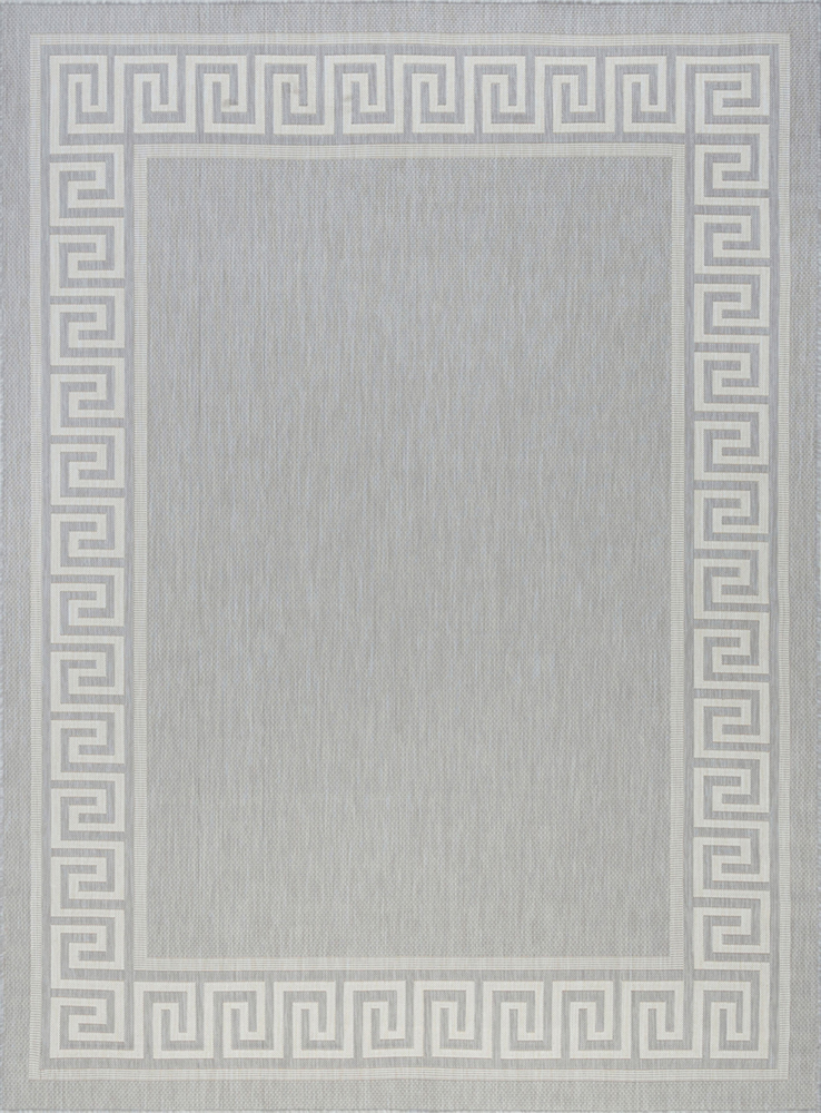 Tayse Eco Area Rug ECO1004 Transitional Gray Angled Curls 3' 11'' x 5'3 ...