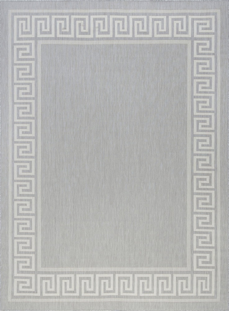 Tayse Eco Area Rug ECO1004 Transitional Gray Angled Curls 7' 10" x 10 ...