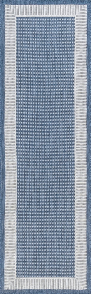Tayse Eco Area Rug ECO1102 Transitional Blue Banded Lines 2' 2" x 7' 3 ...
