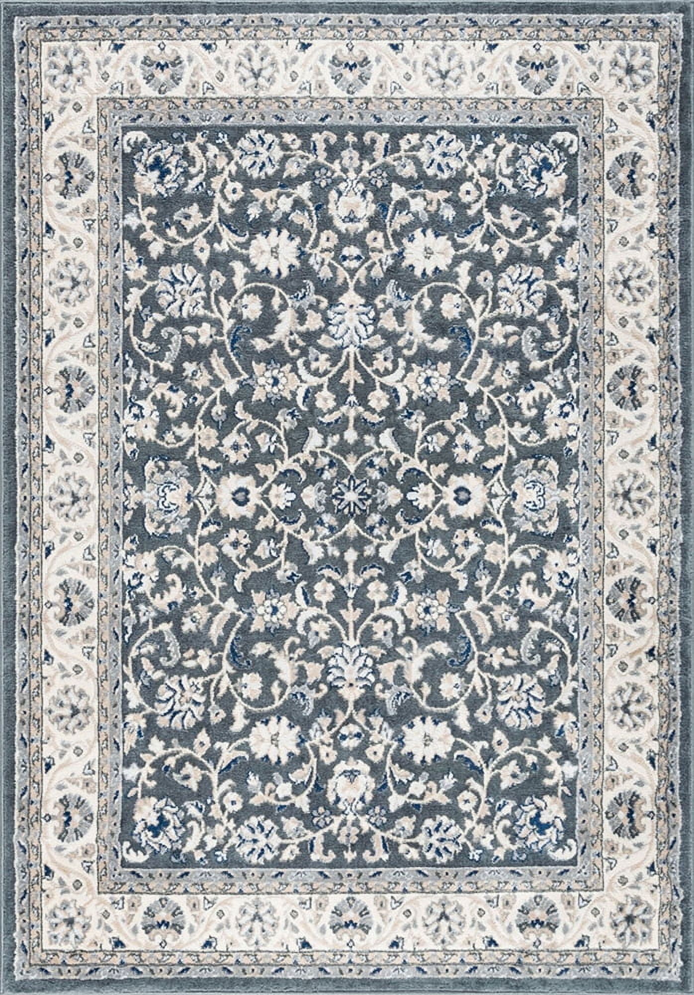 Tayse Madison Area Rug MDN4609 Traditional Gray Scrolls Bulbs 2' 3" x 7 ...