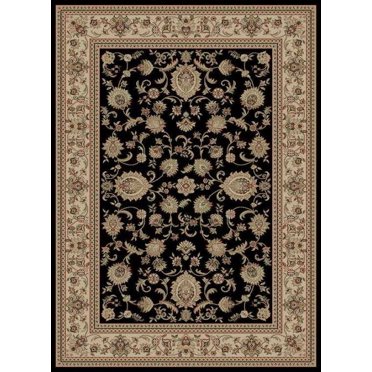 Tayse Sensation Area Rug 4853 Traditional Black Vines Circles 2' x 3 ...