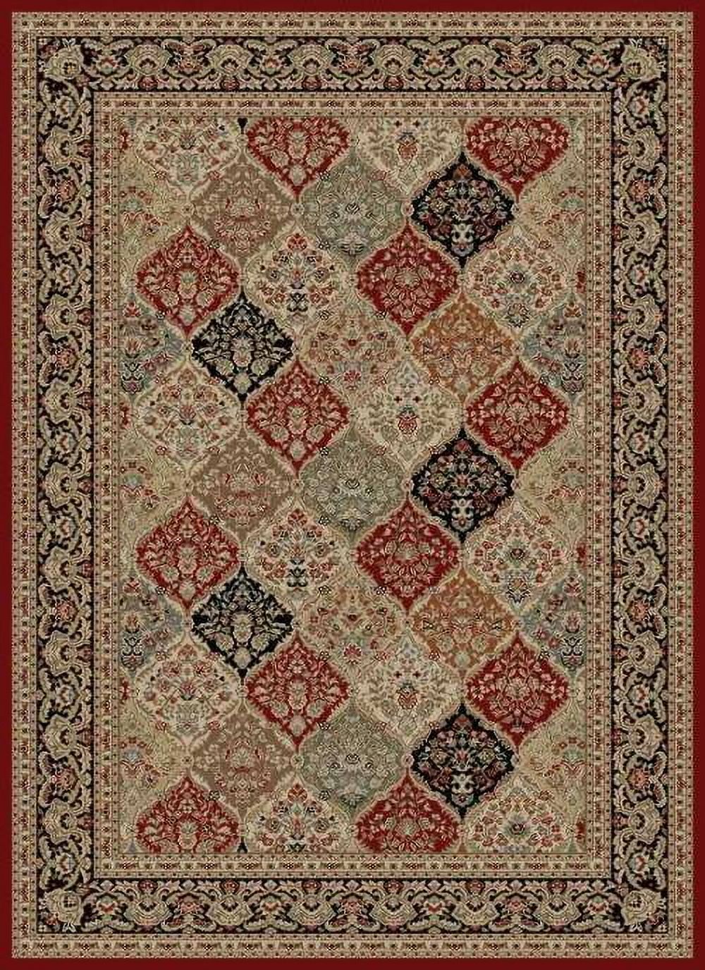 Tayse Sensation Area Rug 4770 Red Panel Flower 7' 10" x 10' 3 ...