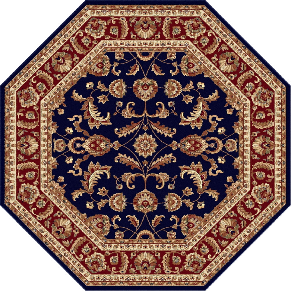 Tayse Sensation Area Rug 4797 NAVY Traditional Navy Blue Vines Leaves 5 ...