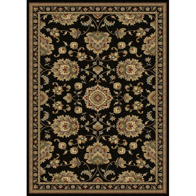 Tayse Sensation Area Rug 4853 Traditional Black Vines Circles 2' x 3 ...