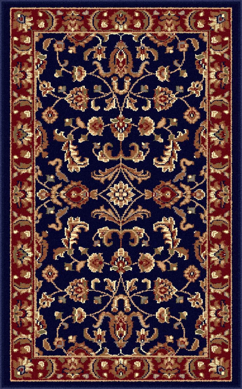 Tayse Sensation Area Rug Traditional Navy Blue Vines Leaves - Walmart.com