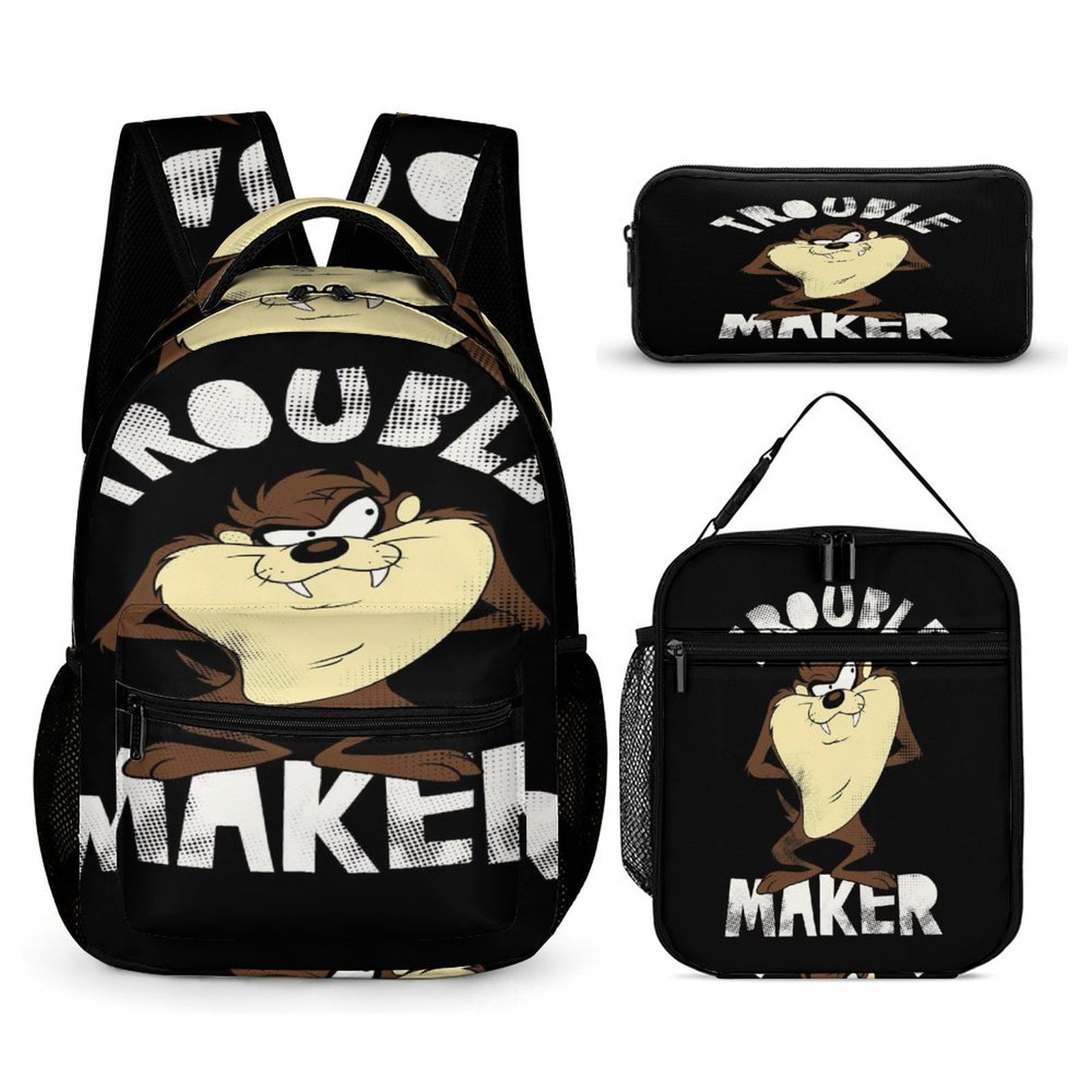 Taz Animal Mania Backpack with Lunch Box Pencil Case Cute Backpack Set ...