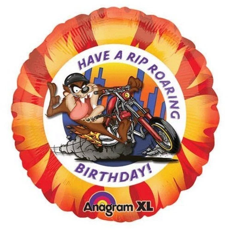 Taz Have A Rip Roaring Birthday 18" Balloon Motorcycle Chopper Party ...