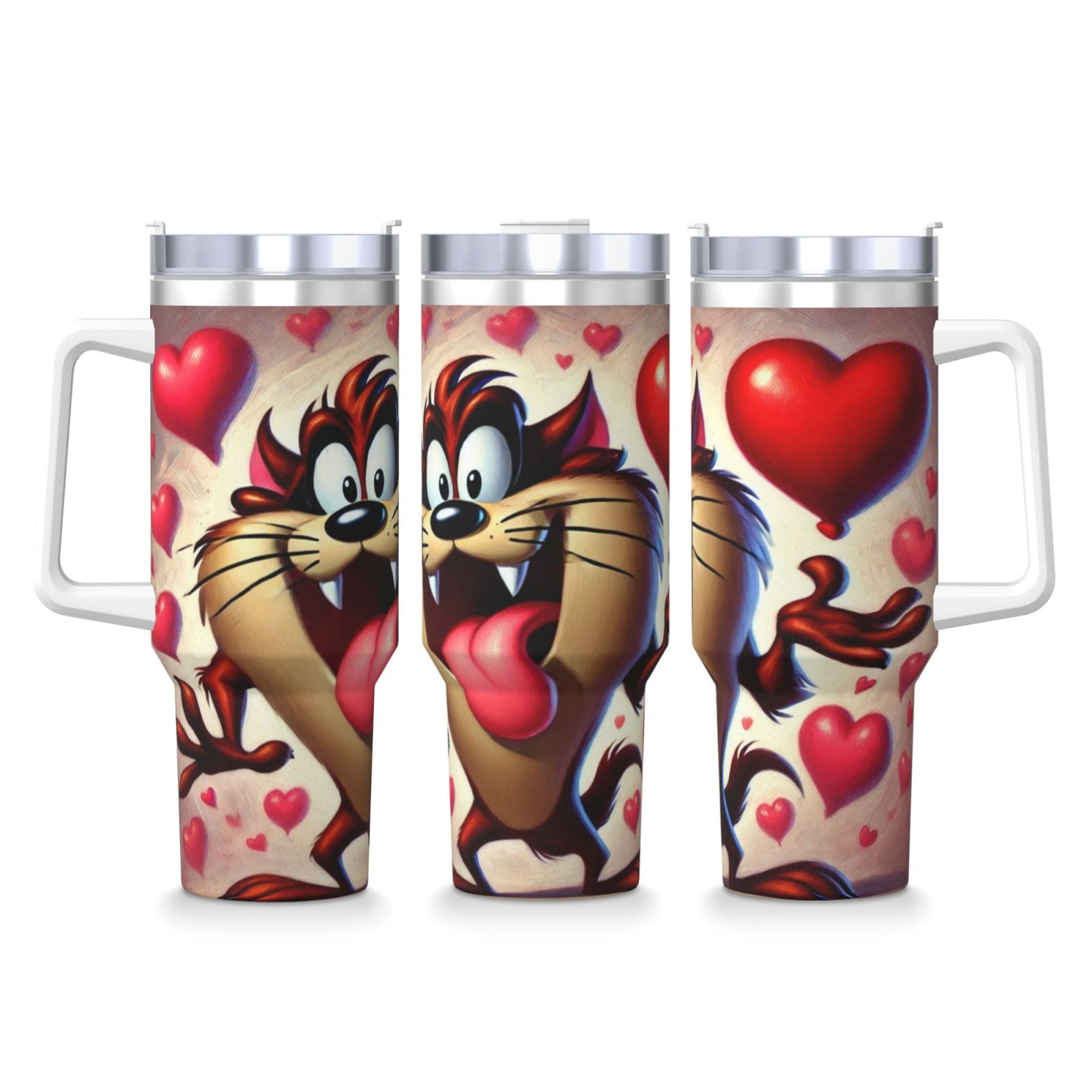 Taz Mania 40 OZ Ice Bully Cup with Handle Straw Lid, Double Wall ...