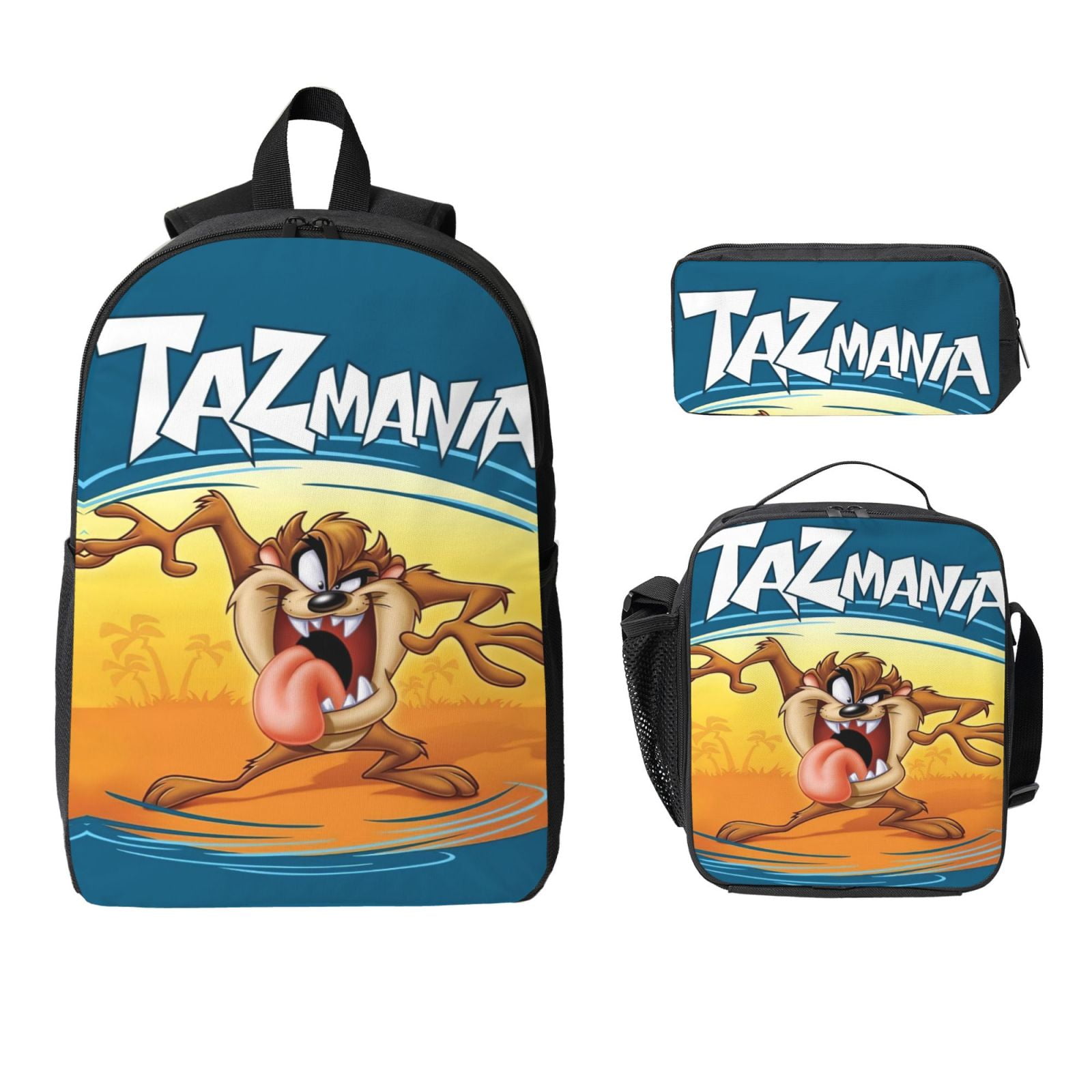 Taz-Mania Backpack Set with Insulated Lunch Bag and Case for Adults ...