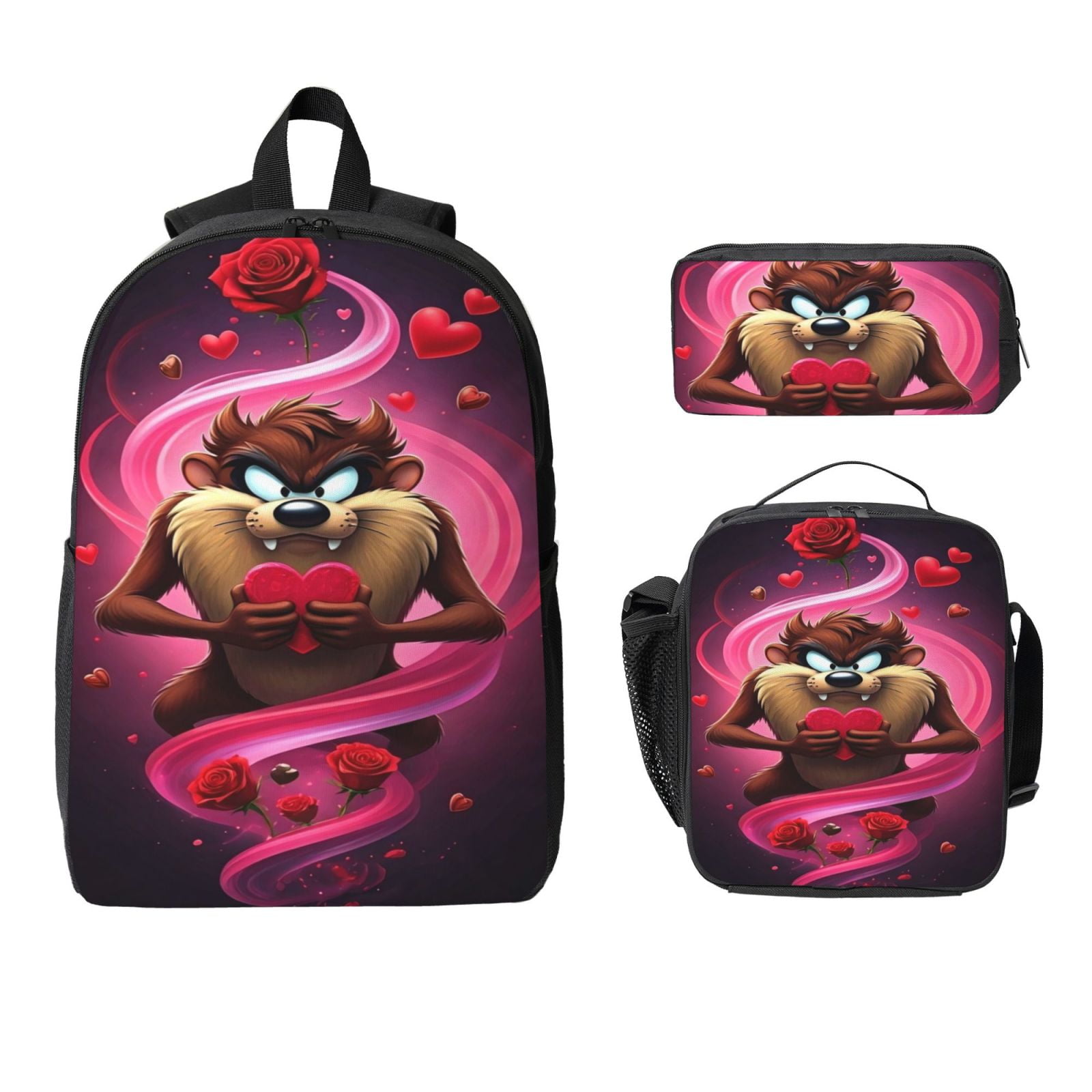 Taz-Mania Backpack Set with Insulated Lunch Bag and Case for Adults ...