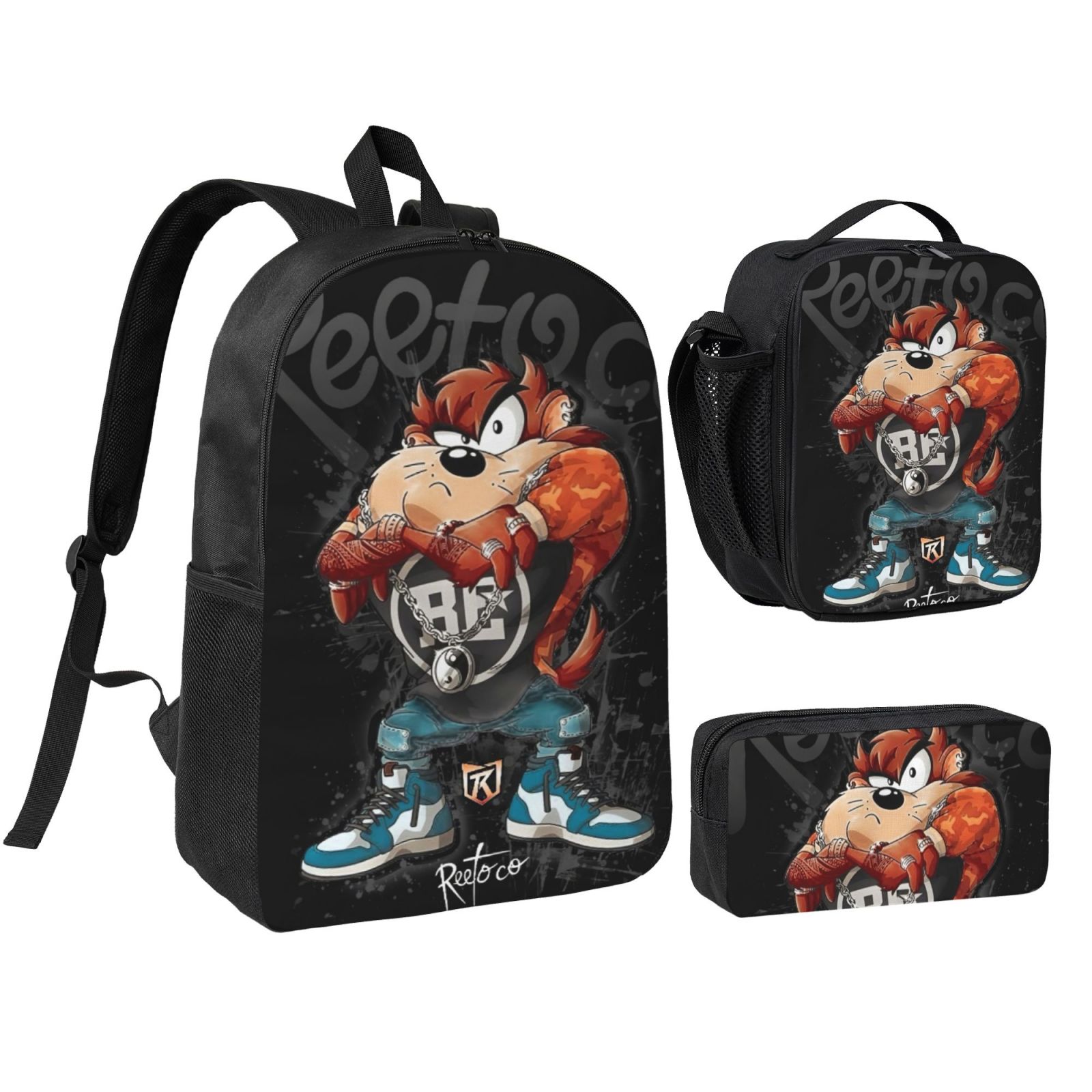 Taz-Mania Backpack Set with Insulated Lunch Bag and Case for Adults ...