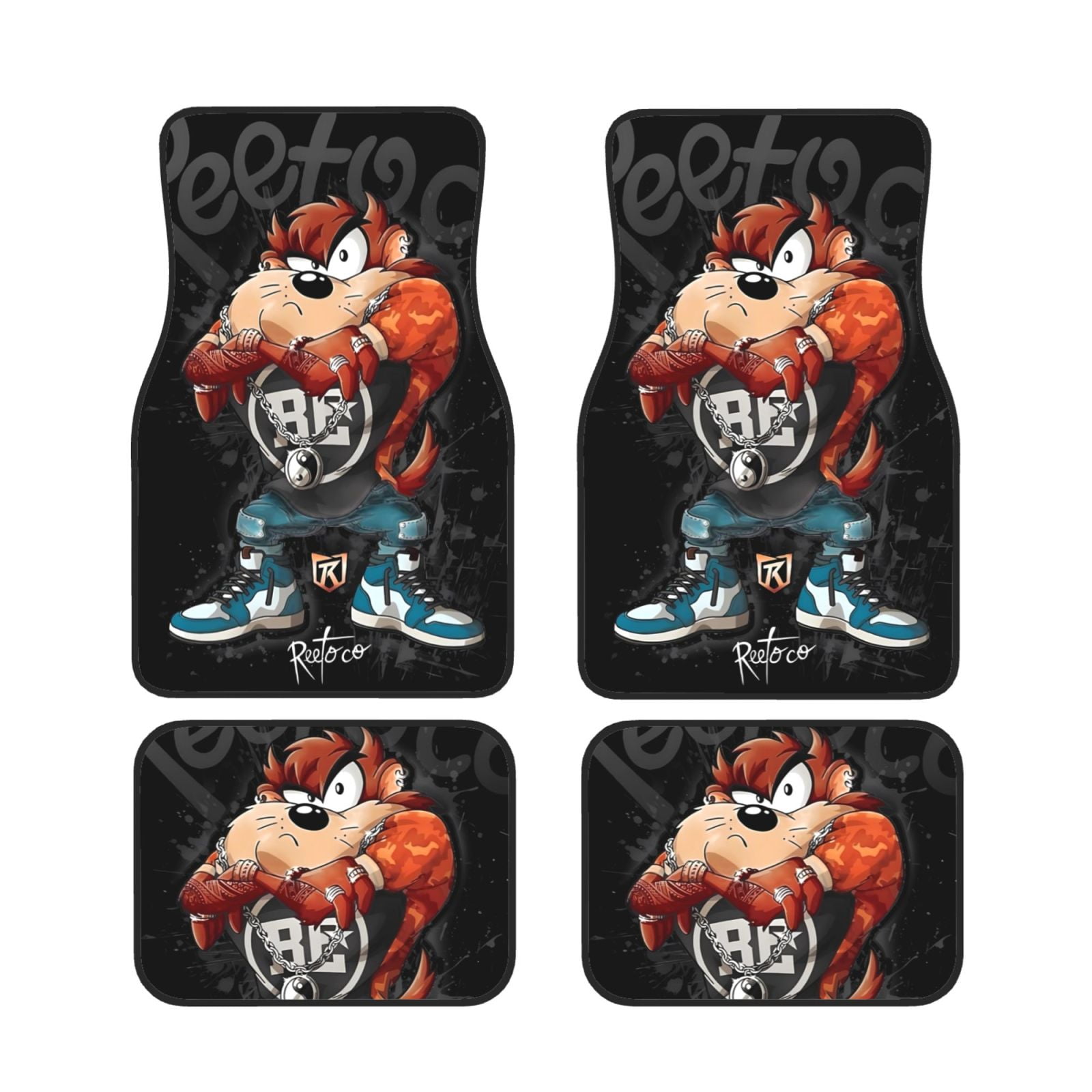 Taz Mania Car Floor Mats 4pc Set Anti Skid Vehicle Floor Mat Car Carpet ...