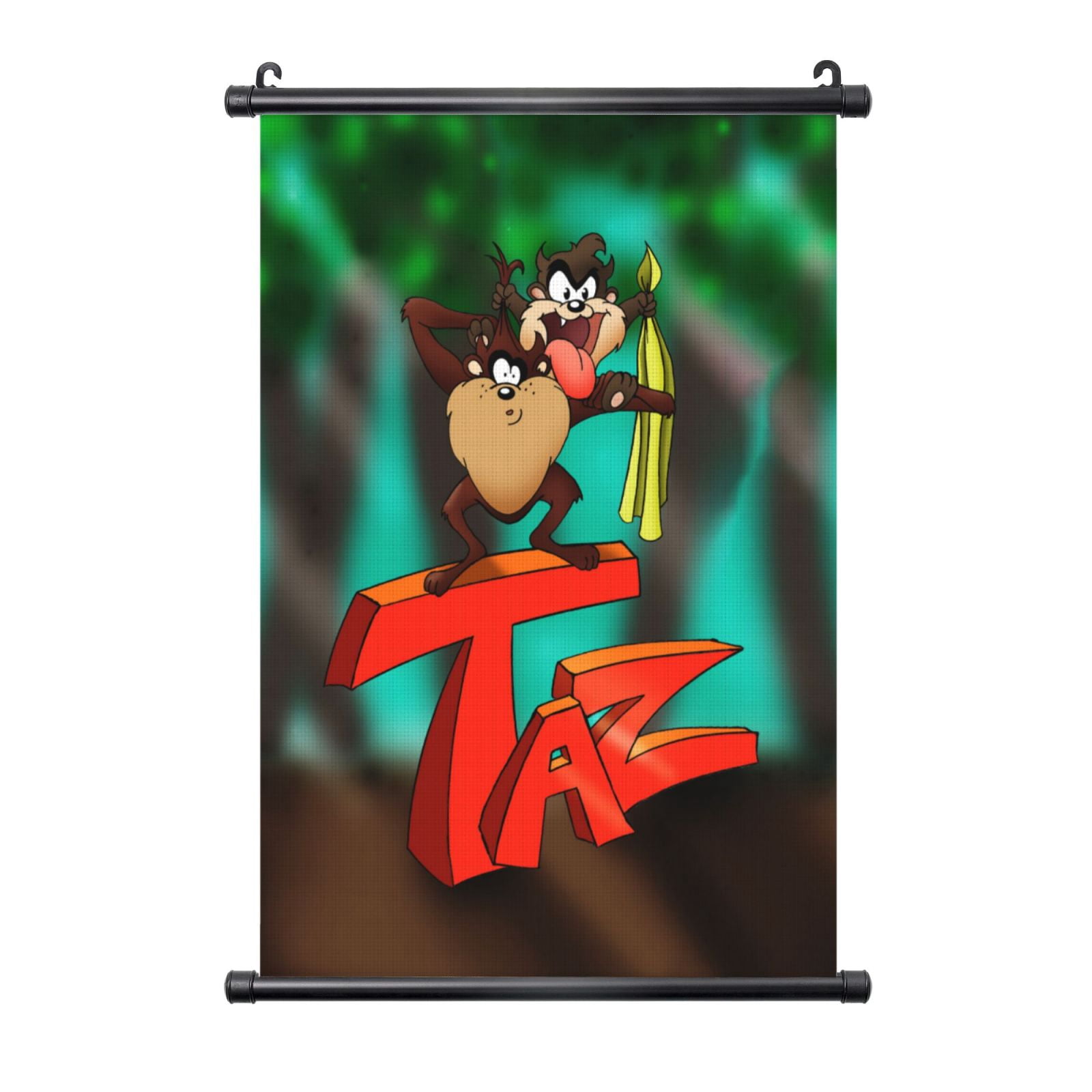 Taz Mania Hanging Poster, Black Plastic Shaft Wall Hanging Posters ...