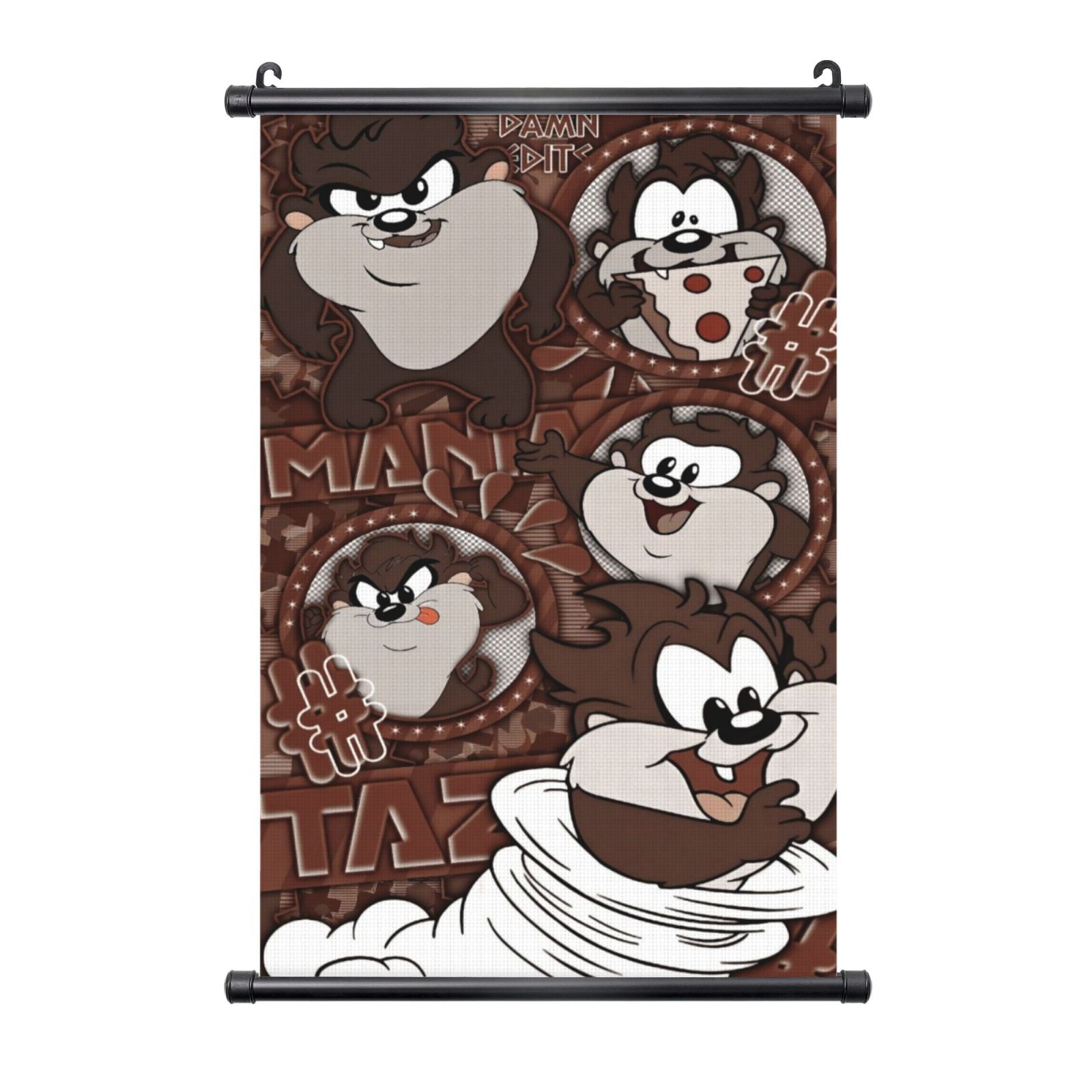 Taz Mania Poster Plastic Shaft Wall Hanging Banner Artwork Canvas Wall ...