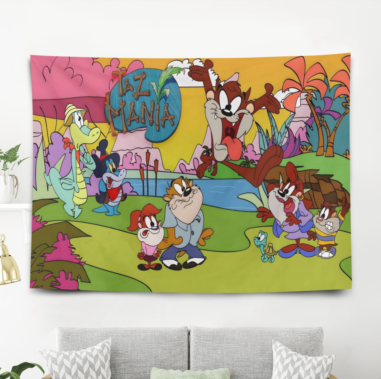 Taz-Mania-Theme Anti-pilling Tapestry Gift Wall Hanging Backdrop for ...