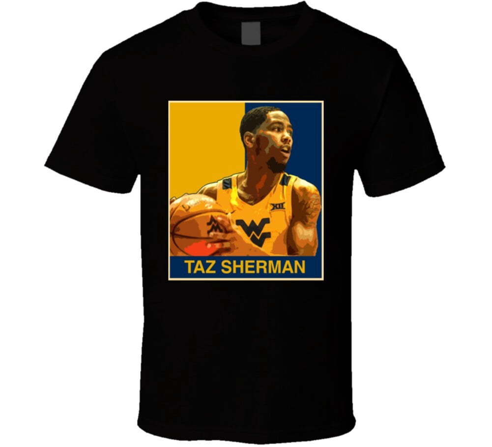 Taz Sherman Action Shot March West Virginia Basketball Fan T Shirt ...