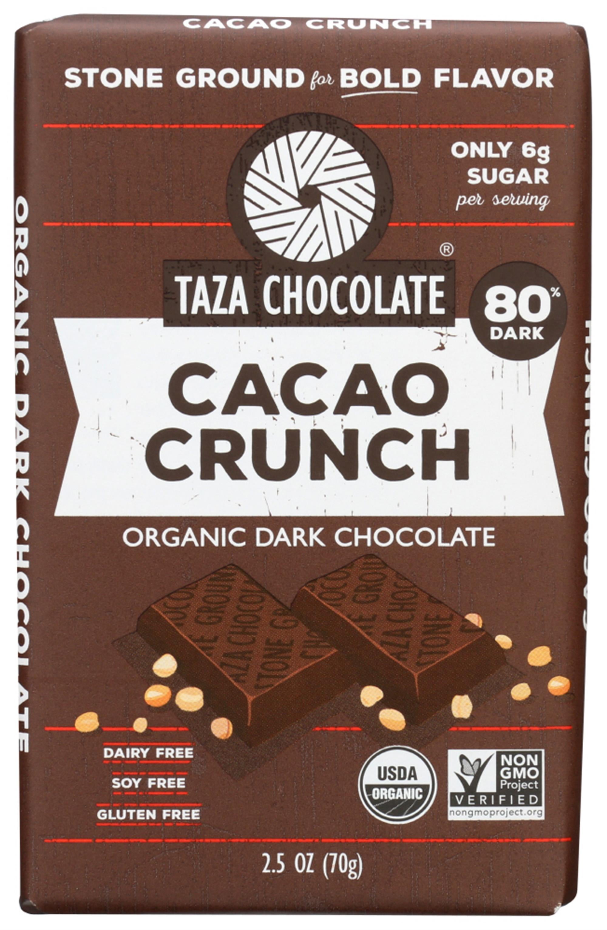Taza Chocolate 80% Dark Chocolate Bar, Cacao Crunch, 2.5 Oz, 10 Ct ...