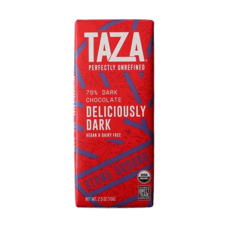 Taza Chocolate Deliciously Dark Organic 70% Dark Chocolate Bar 2.5 oz ...