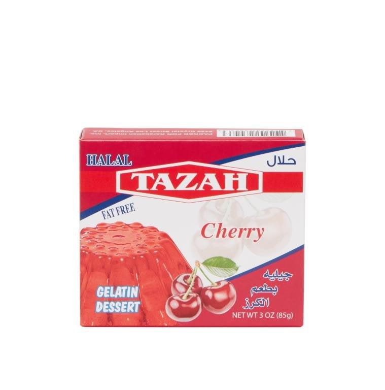 Tazah Halal Cherry Gelatin – 3 oz Delicious & Certified Halal Dessert ...