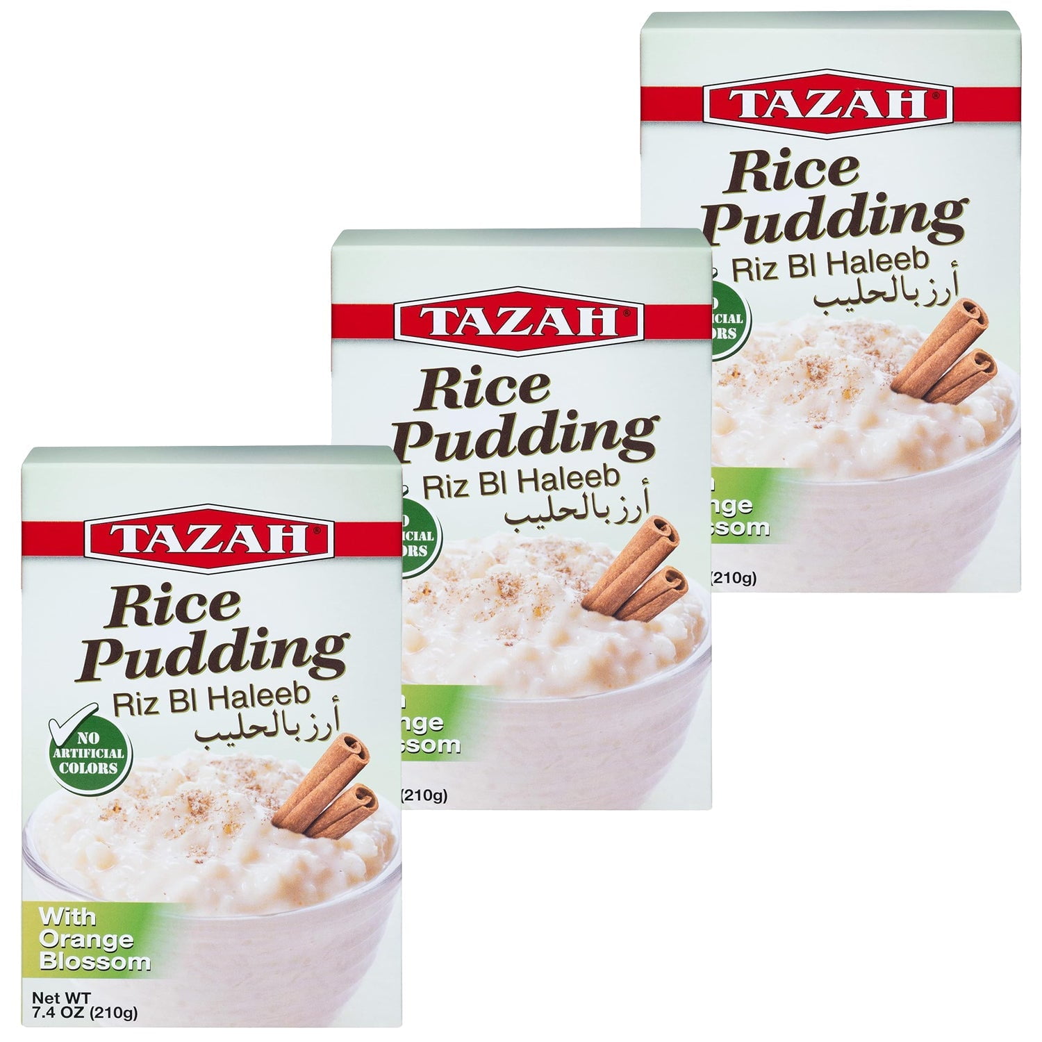 Tazah Rice Pudding (Riz bi Haleeb), 3-Pack (7.4 oz/210g Each) – Traditional Lebanese Recipe ...