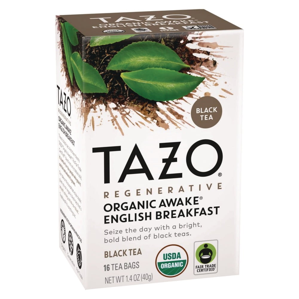 (6 pack) TAZO Organic Awake English Breakfast Black Tea Bags, 16 Count ...