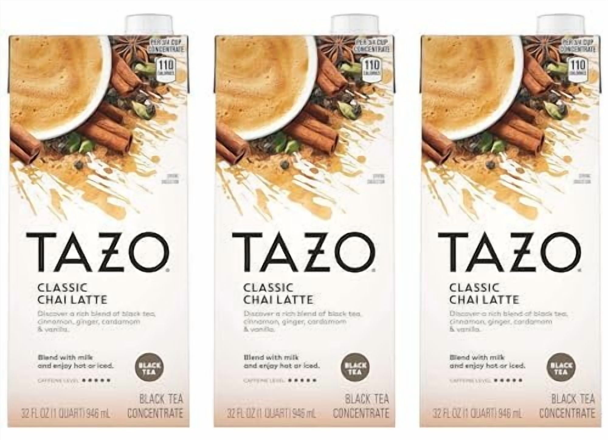 Tazo Classic Chai Latte Concentrate, Spiced Black Tea Blend, 32 oz Pack ...