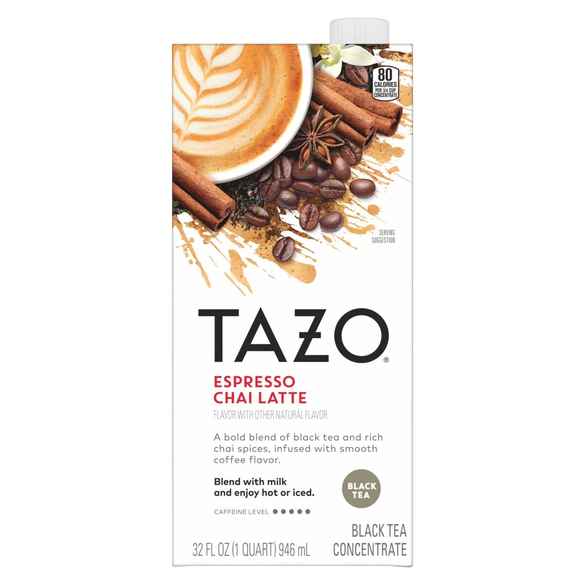 Tazo Espresso Black Tea Concentrate Chai Latte 32 fl oz Carton ...