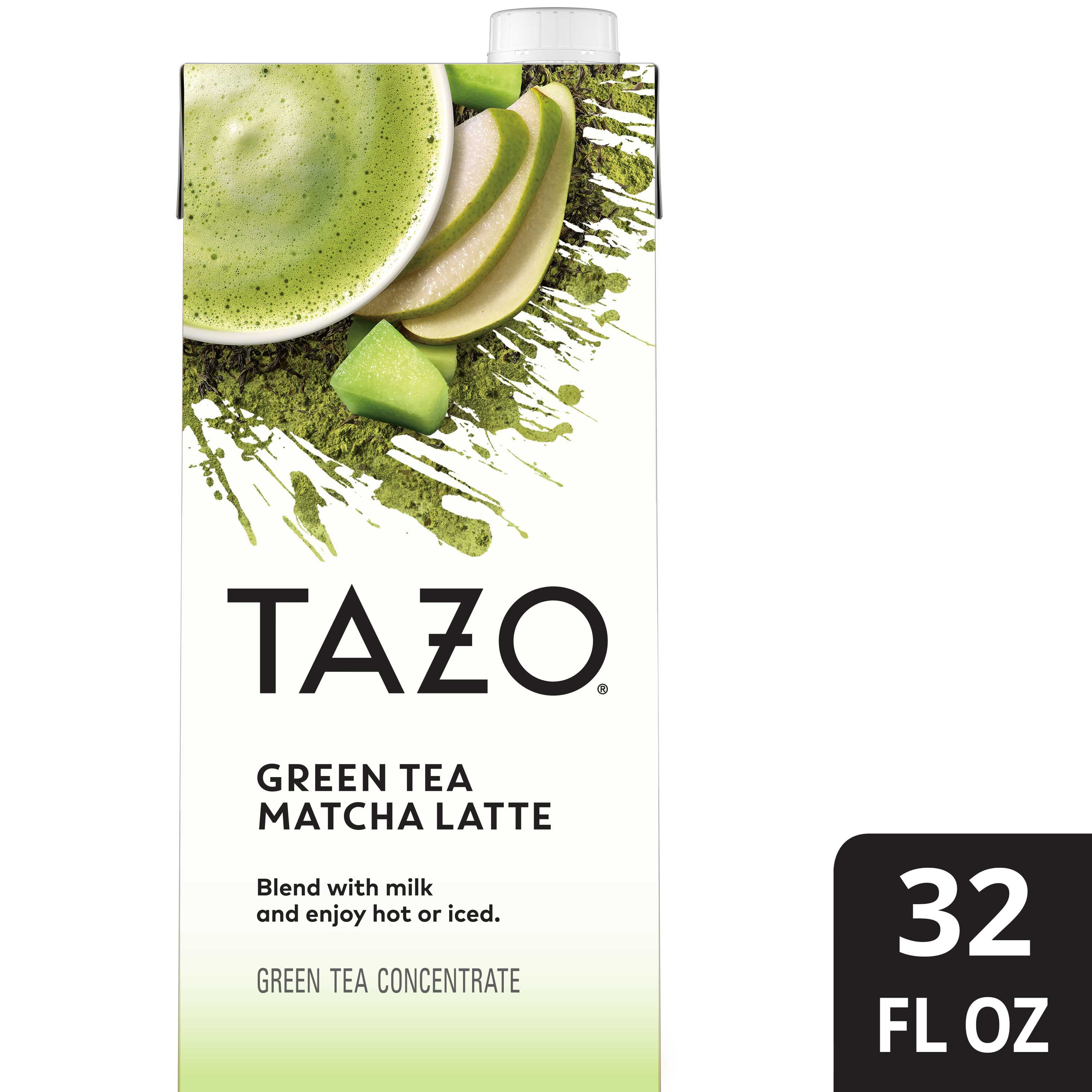 Tazo Green Tea Matcha Latte Concentrate, Ready to Drink, Iced, 32 Ounce ...
