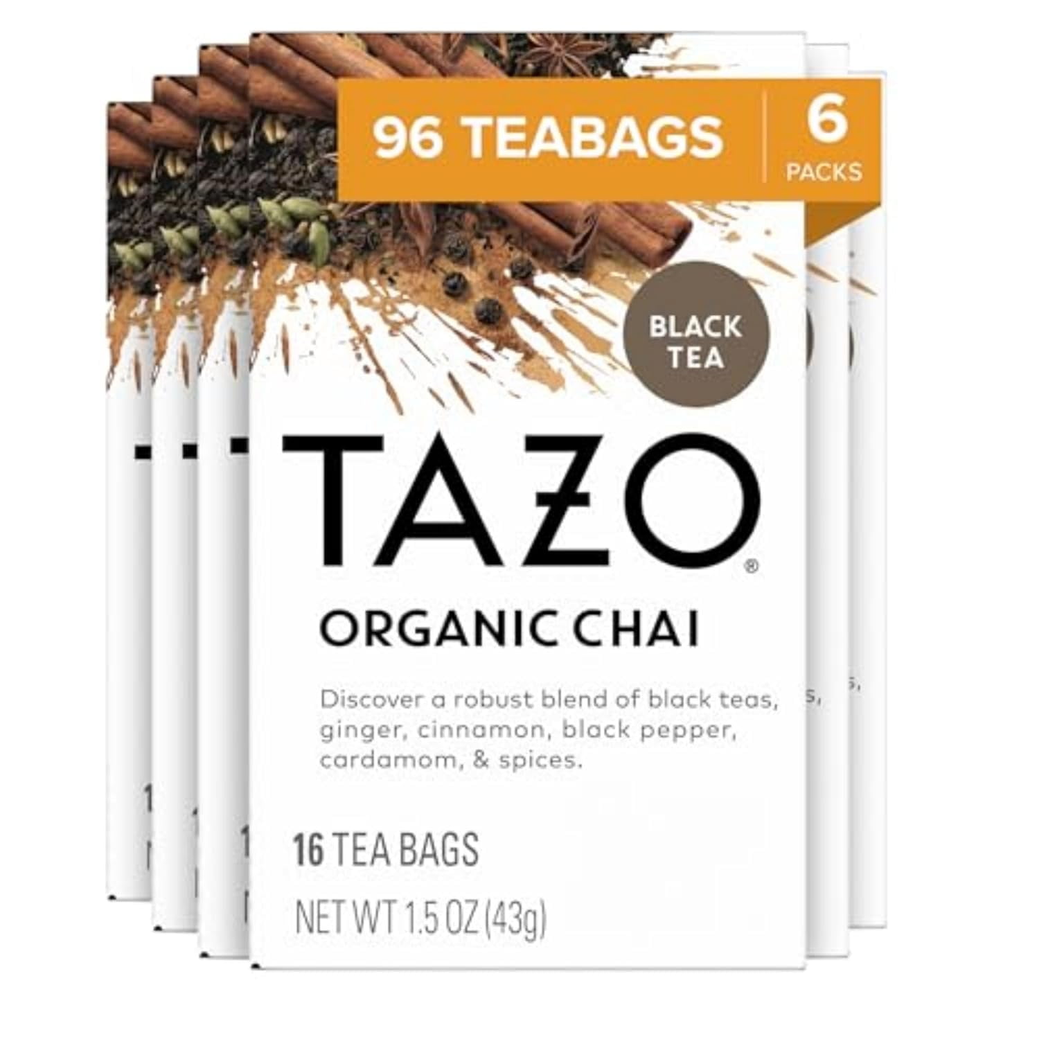 Tazo Regenerative Organic Chai Black Tea, Contains Caffeine, Fair Trade ...