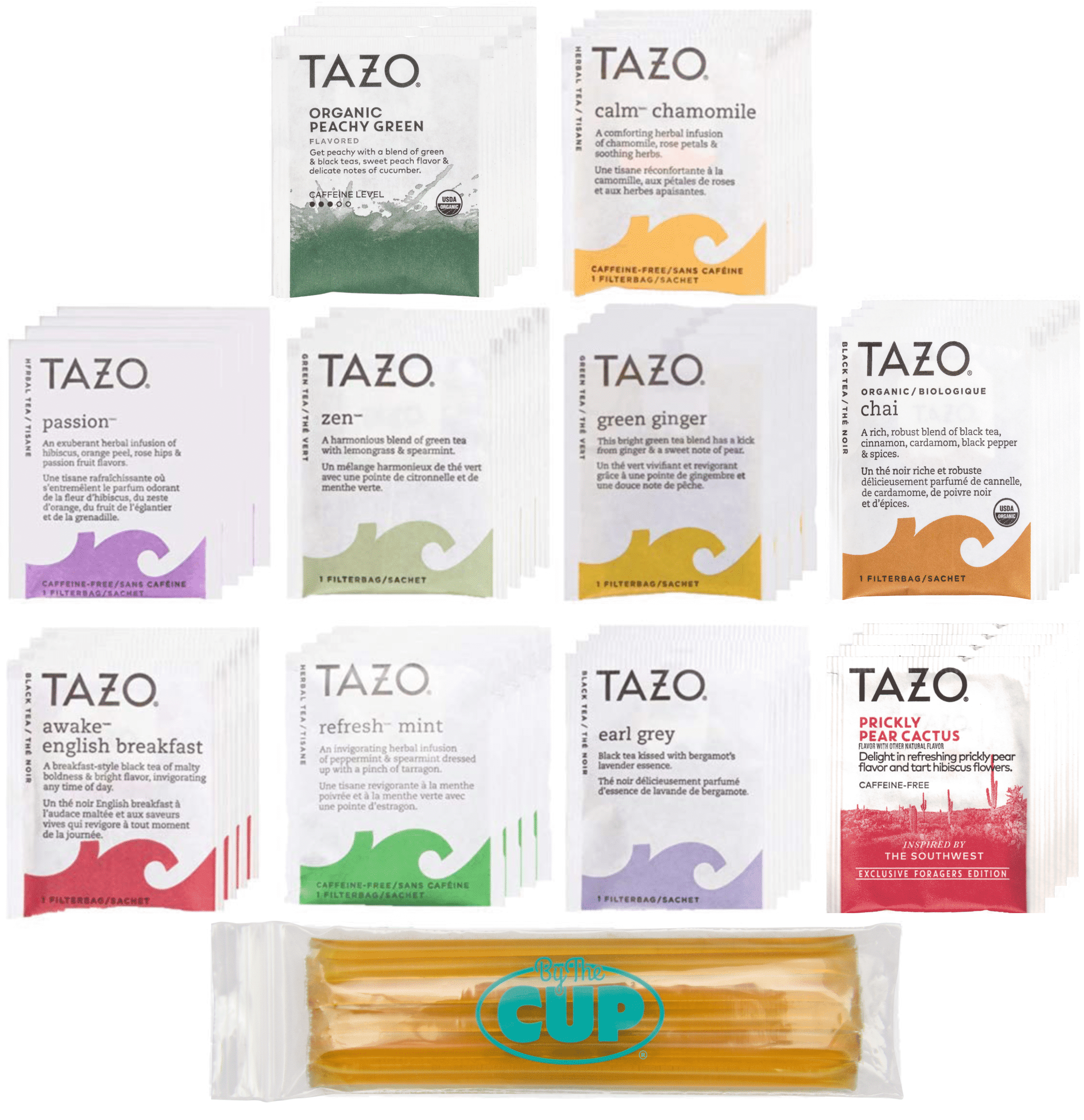Tazo Tea Bags Sampler Variety Gift Box, 10 Different Flavors, 40 Count ...