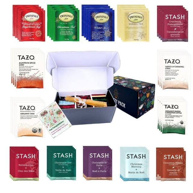 Tazo, Twinings, Stash Assorted Hot Tea Set - 56 Bags, 14 Flavors, 10 ...
