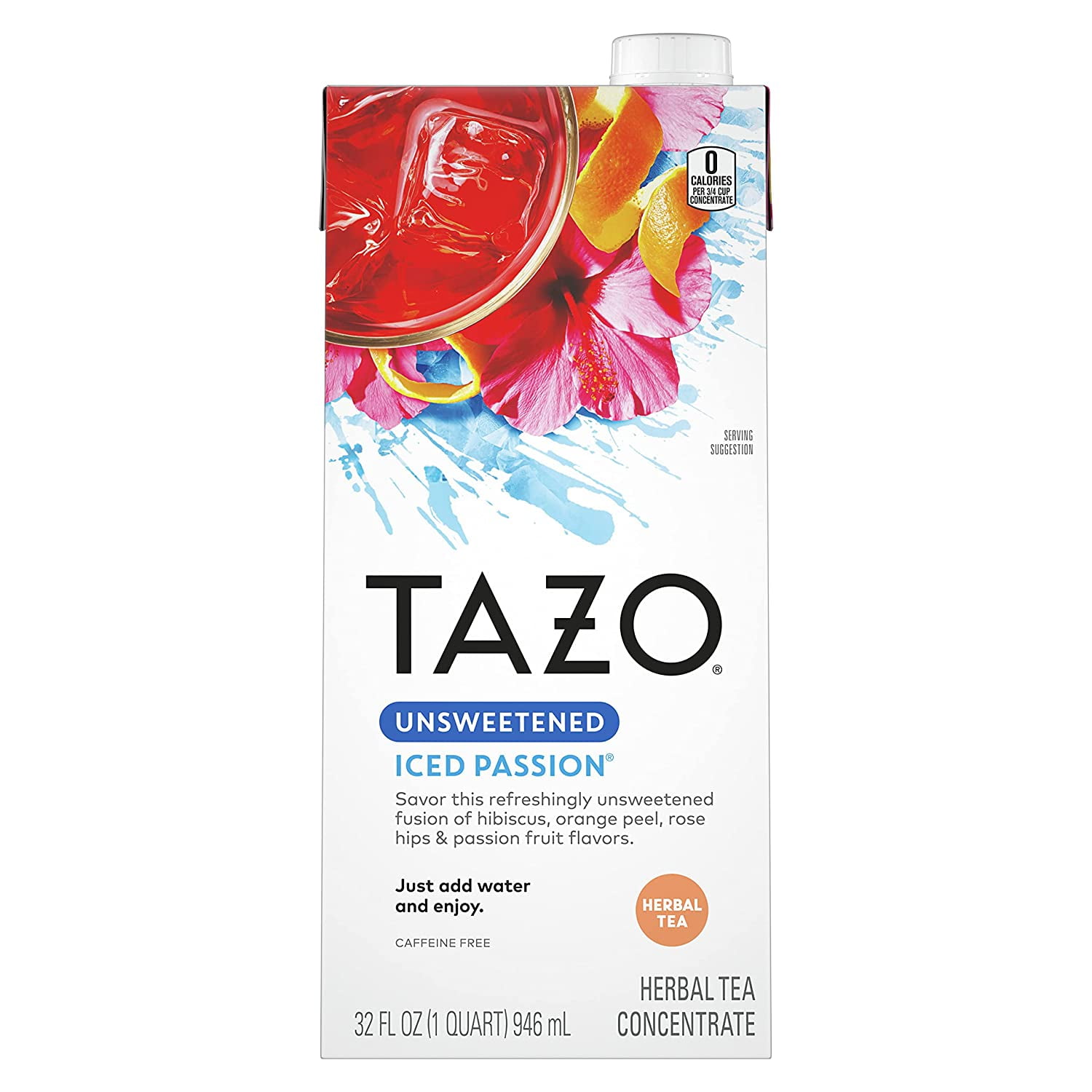 Tazo Unsweetened Iced Herbal Tea Concentrate For a Refreshing Iced ...