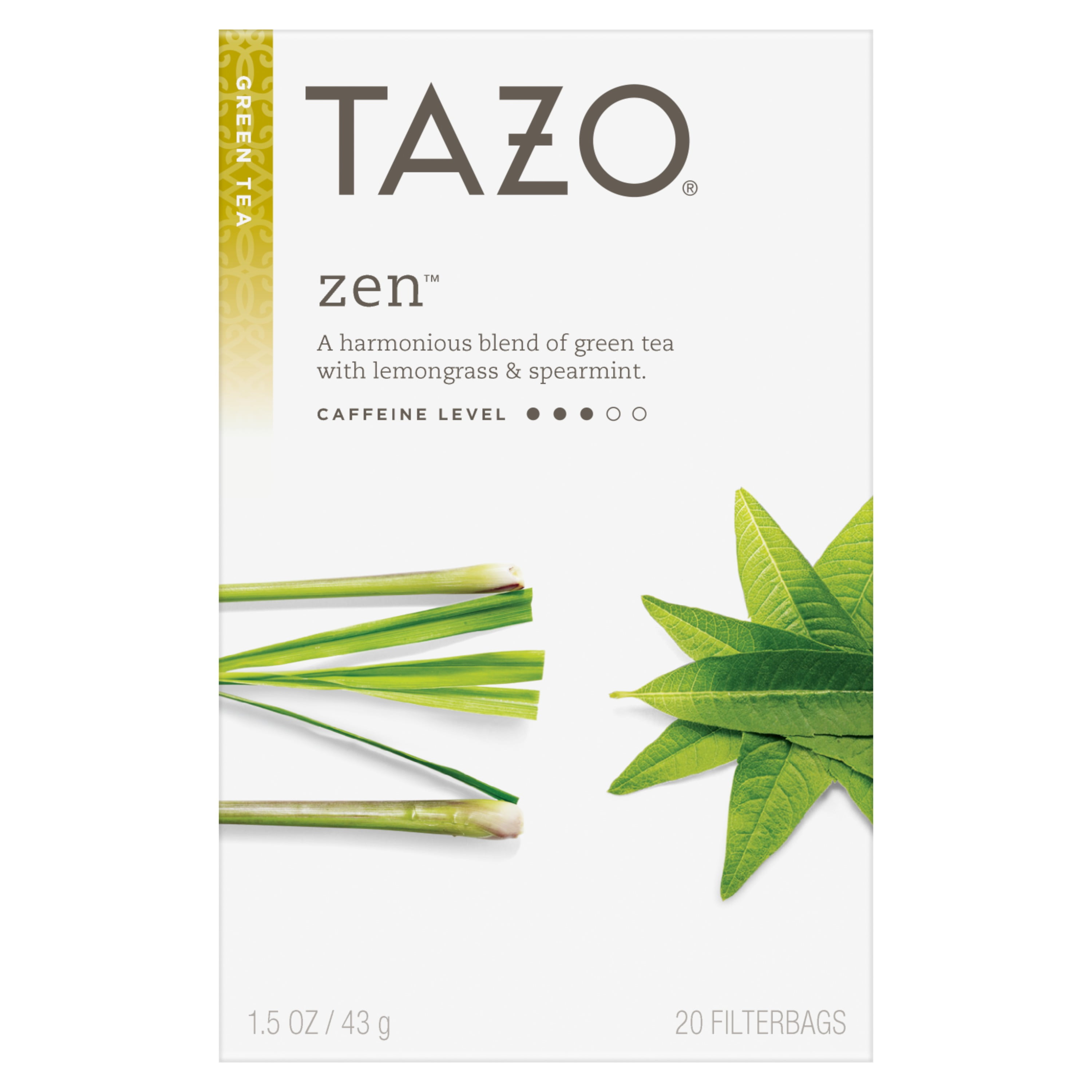 Tazo Zen Green Tea Bags 20ct - Hot Mint Infusion - Walmart.com