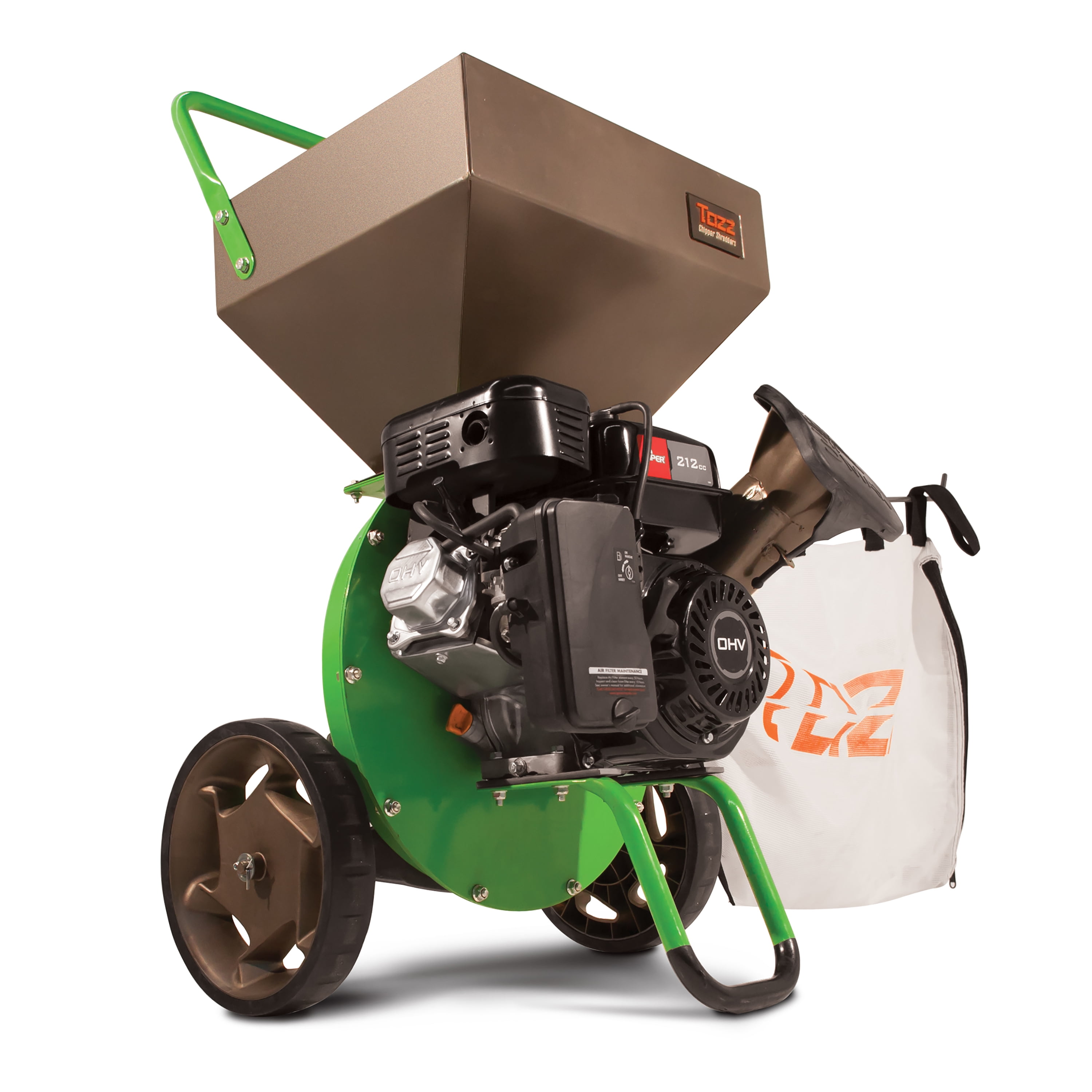 Tazz Powerful 212cc 4-Cycle Viper Chipper Shredder for Leaves & Wood ...